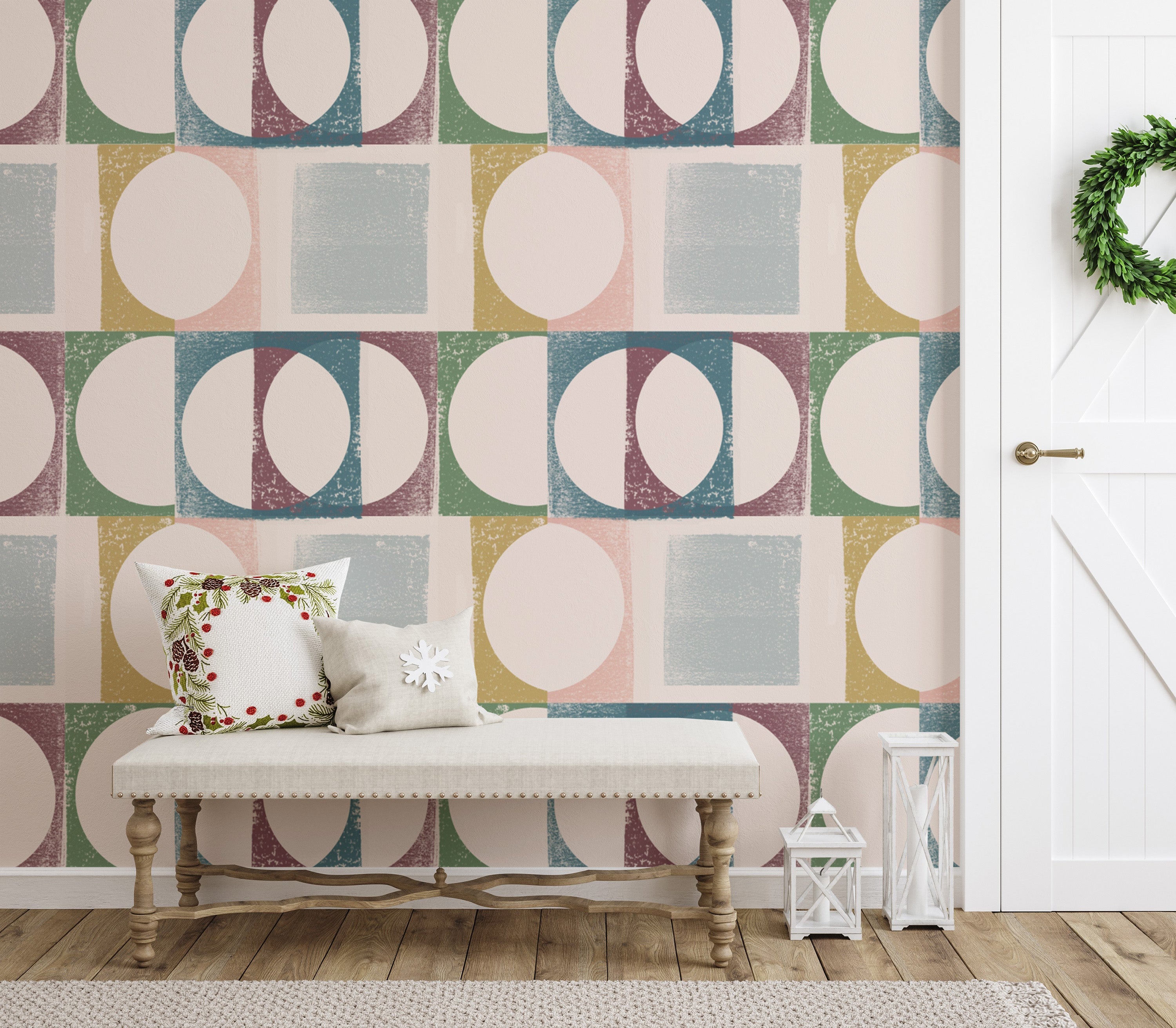 Modern Italian Villa Pink Blush AB Wallpaper