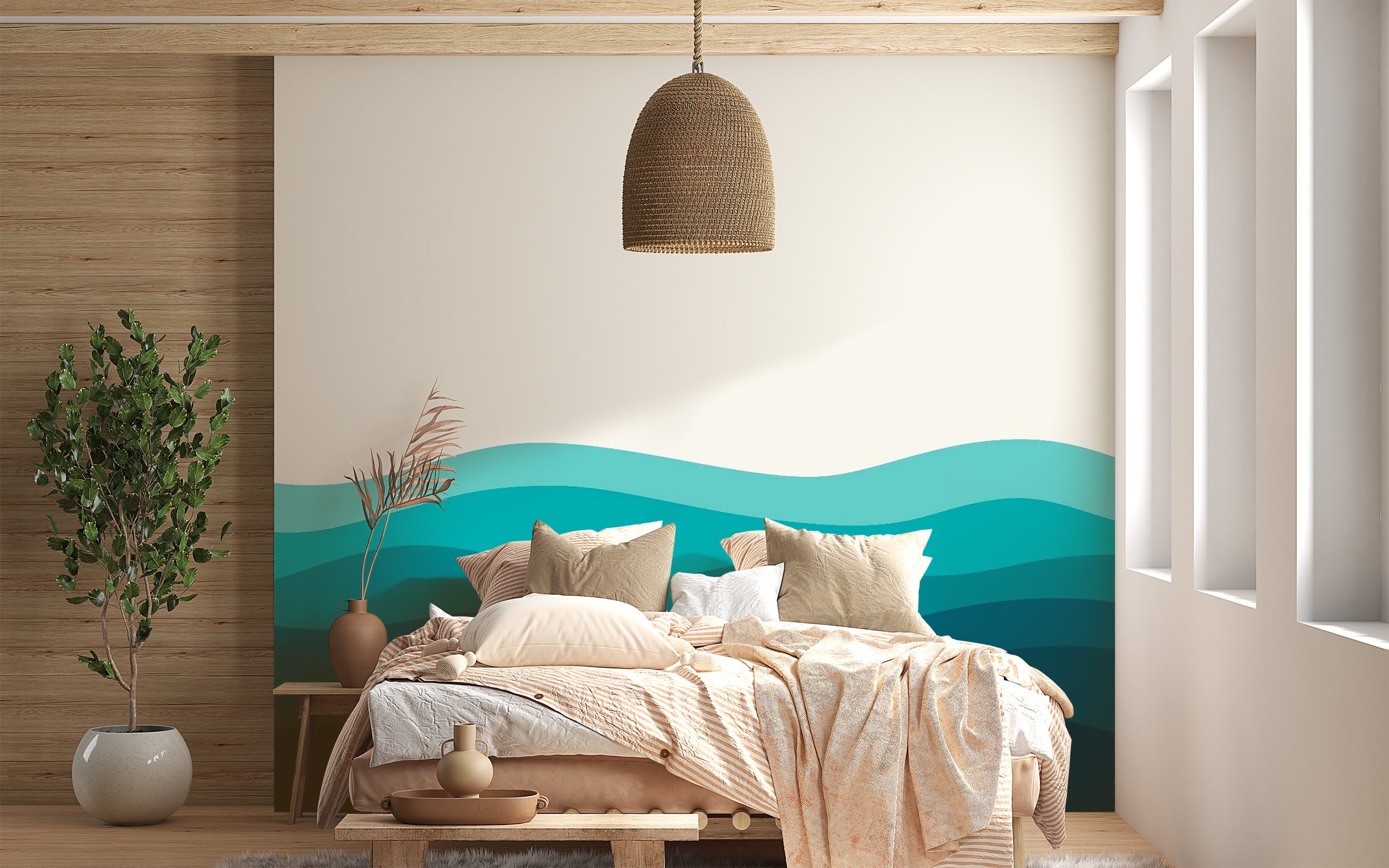 Blue Ocean Wave Wallpaper | Peel and Stick Mural