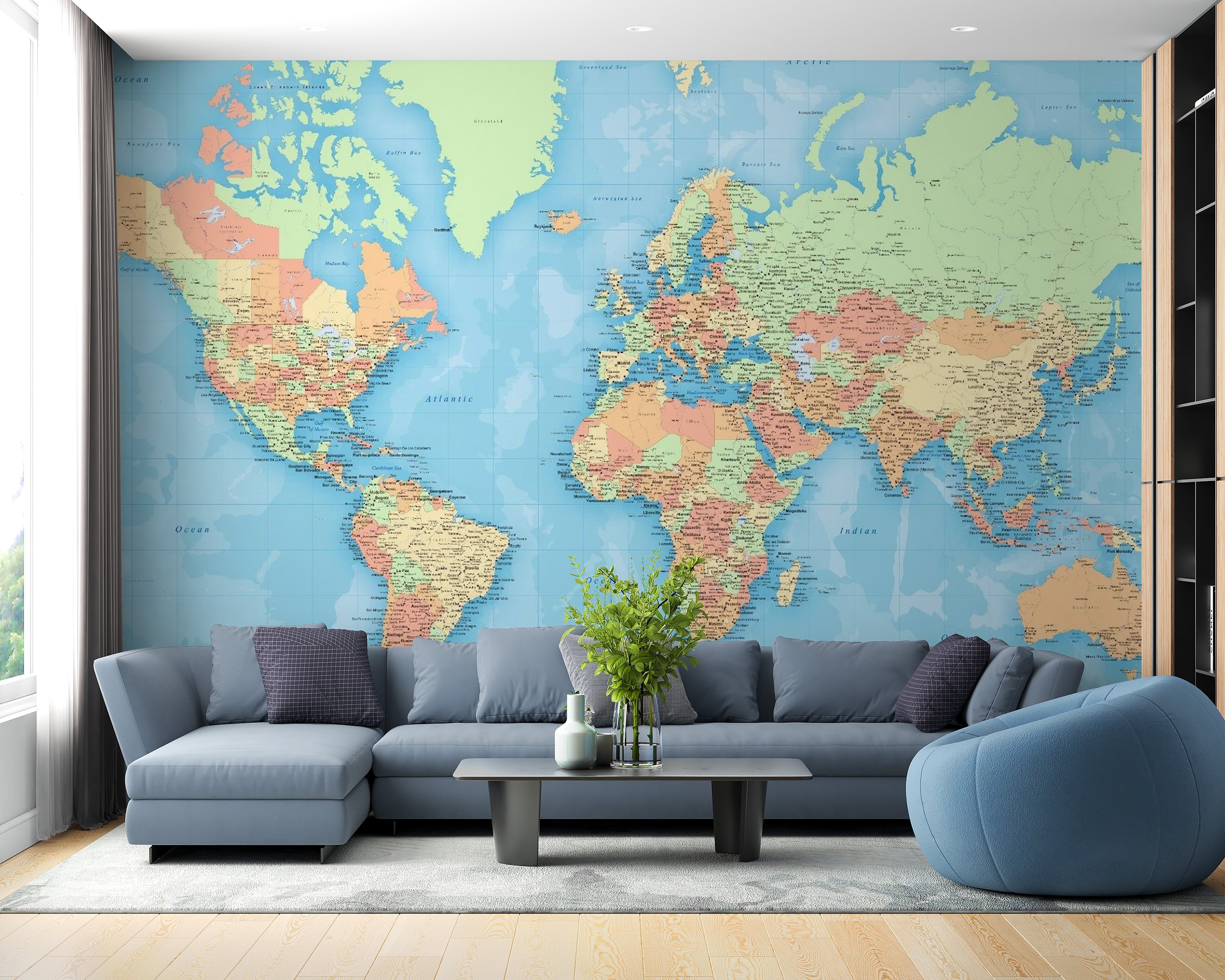 Marvel World Map Peel And Stick Wallpaper Mural | Giffywalls