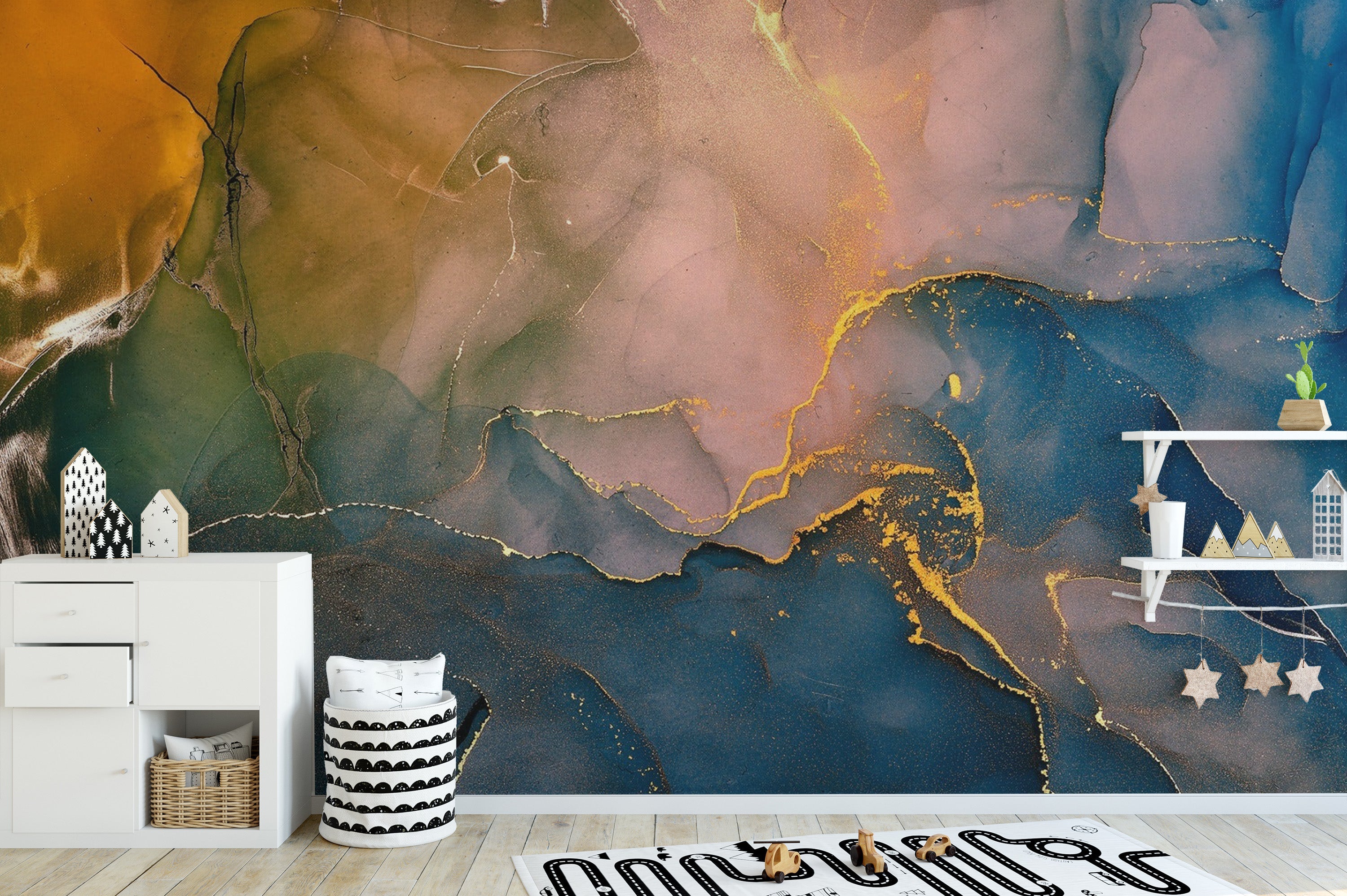 Vibrant Alcohol Ink Wallpaper Mural for Modern Walls