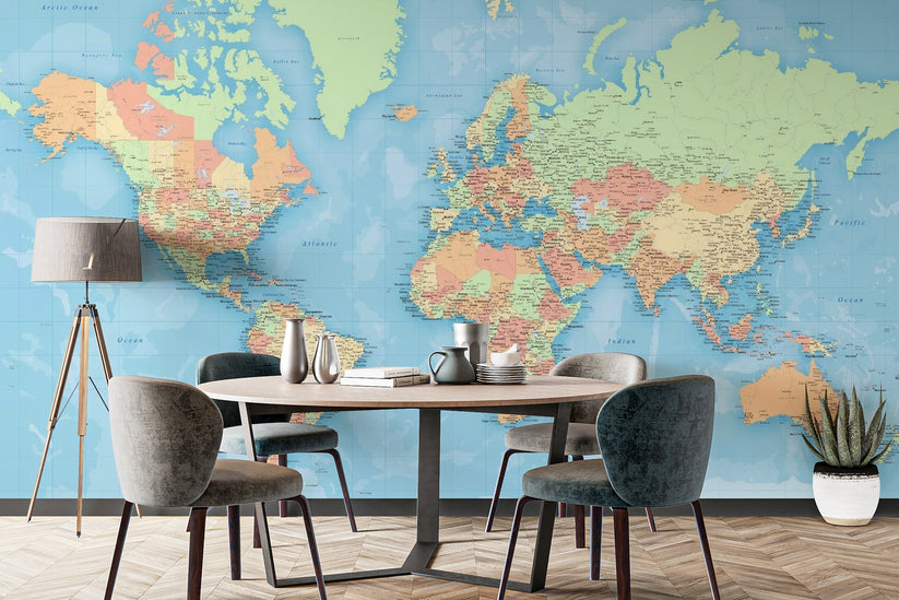 Marvel World Map Peel And Stick Wallpaper Mural | Giffywalls